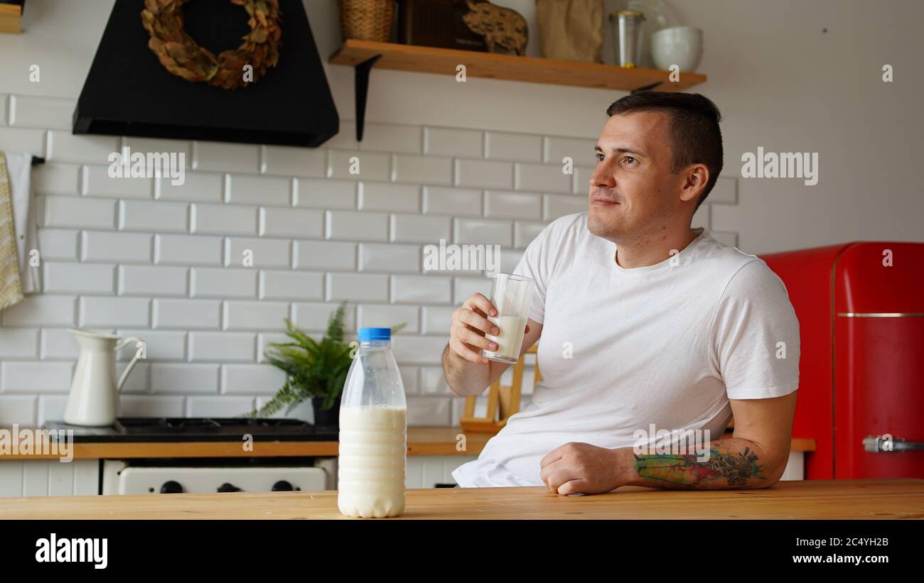Man drinking milk hi-res stock photography and images - Alamy