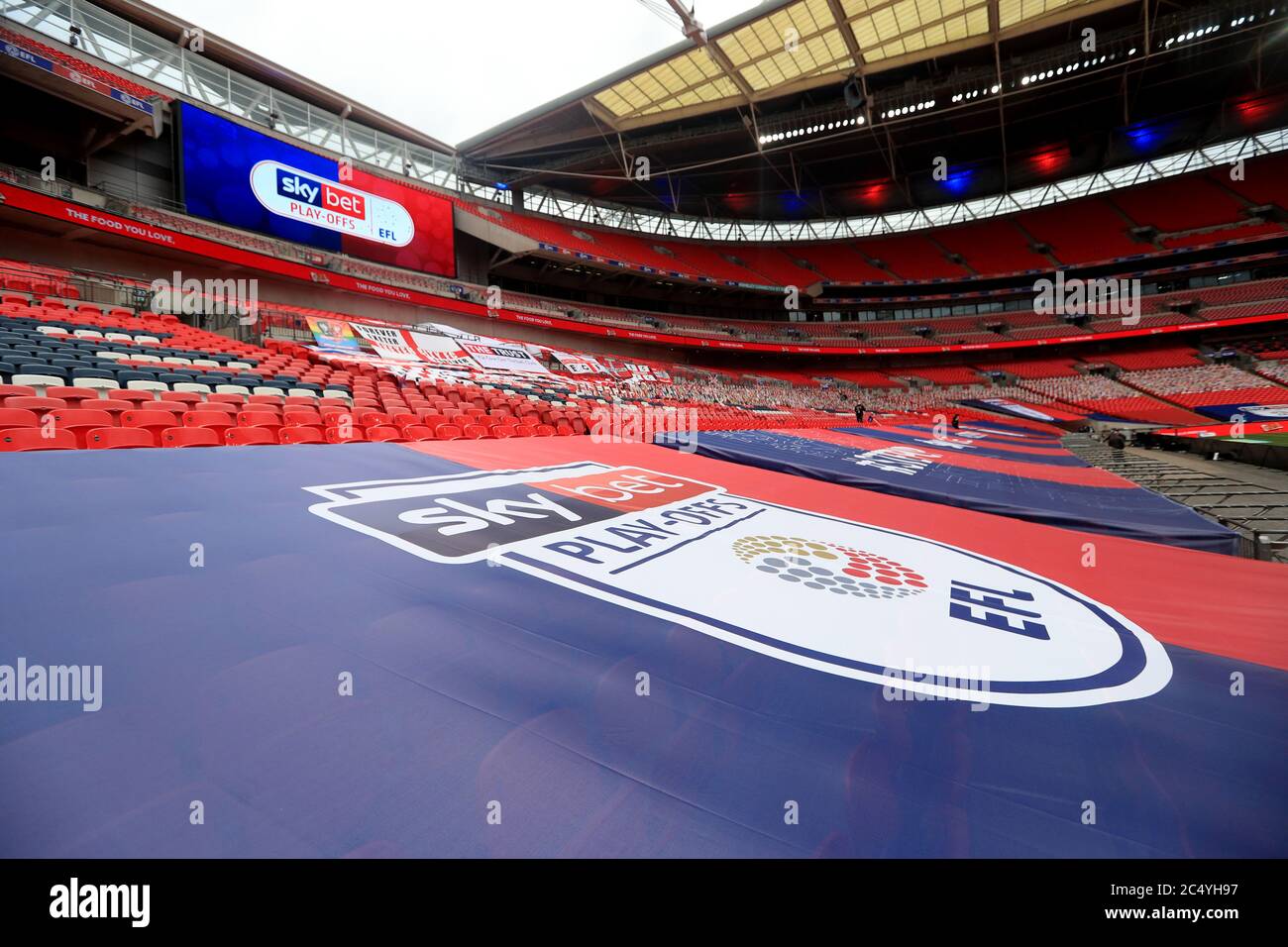 General view of the empty Wembley Stadium before the Sky Bet League Two ...