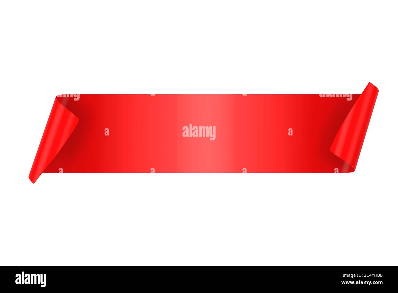 Blank Red Satin Ribbon Banner with Copyspace for Yours Design on a ...
