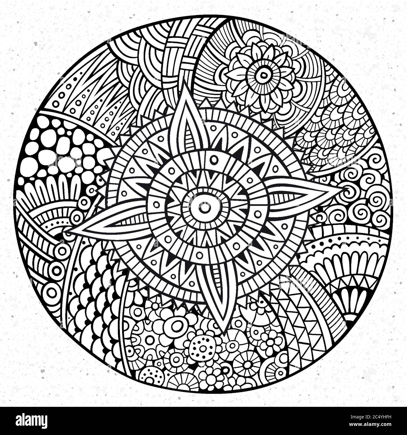 Vector decorative hand drawn circle Stock Vector Image & Art - Alamy