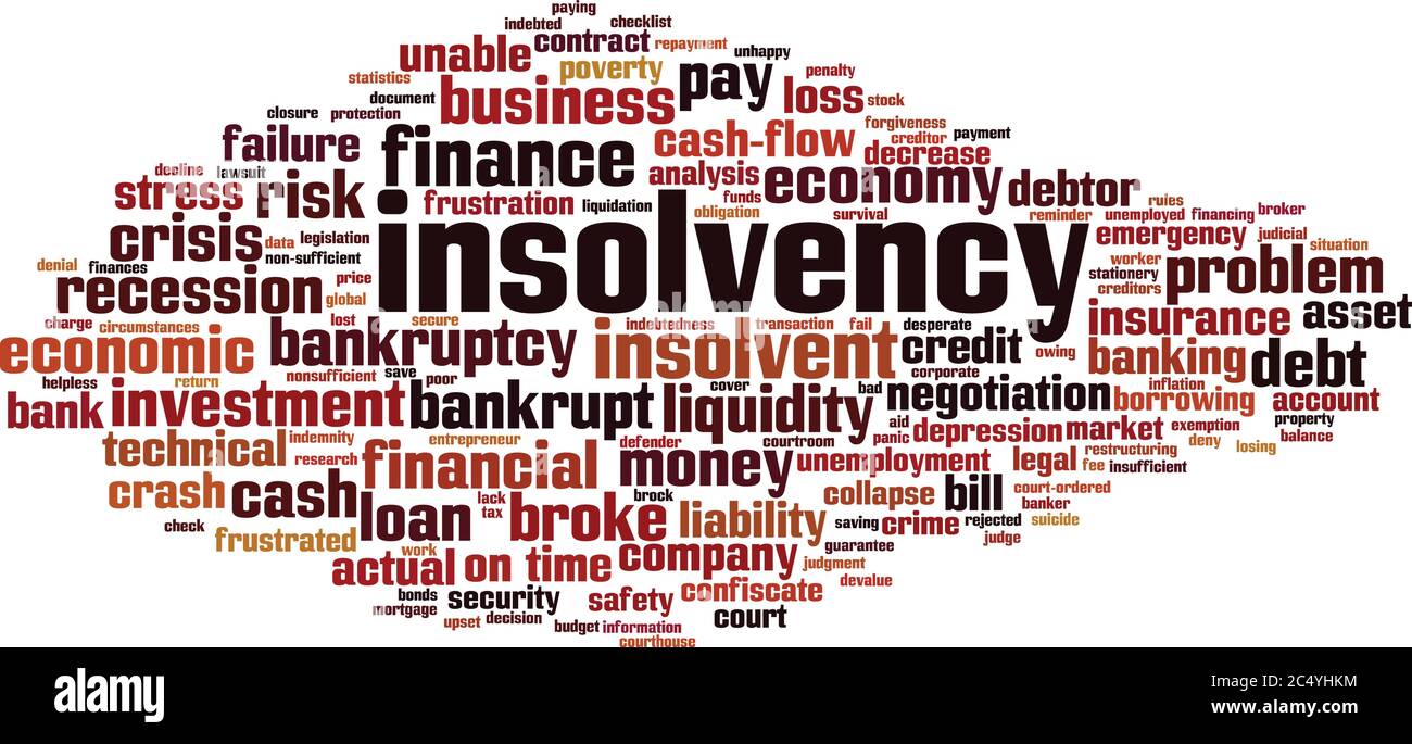 Insolvency word cloud concept. Collage made of words about insolvency ...