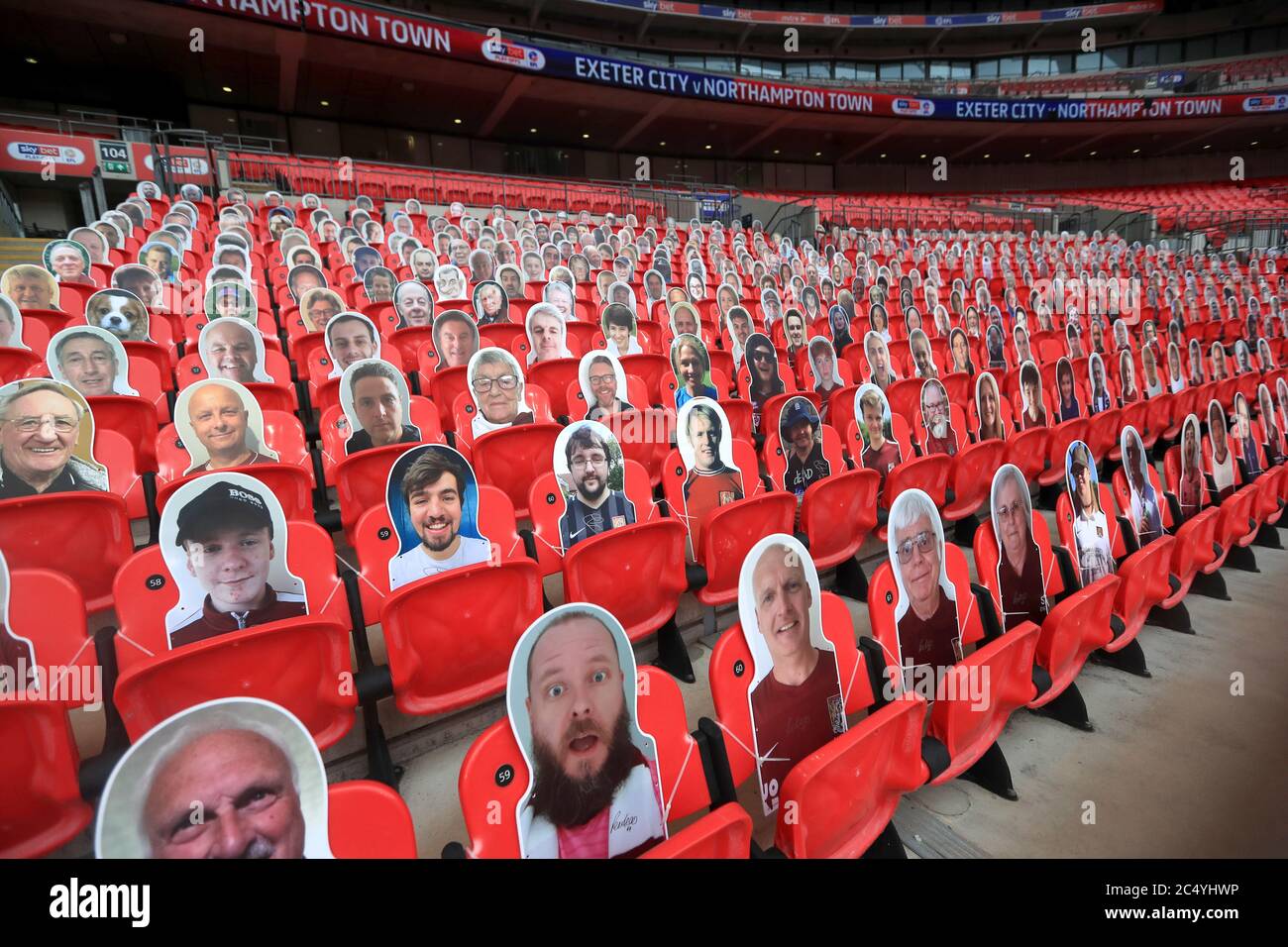 Cardboard cut outs of Northampton Town fans in the stands during the ...