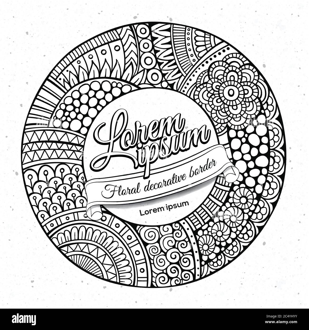 Vector decorative hand drawn circle frame Stock Vector Image & Art - Alamy