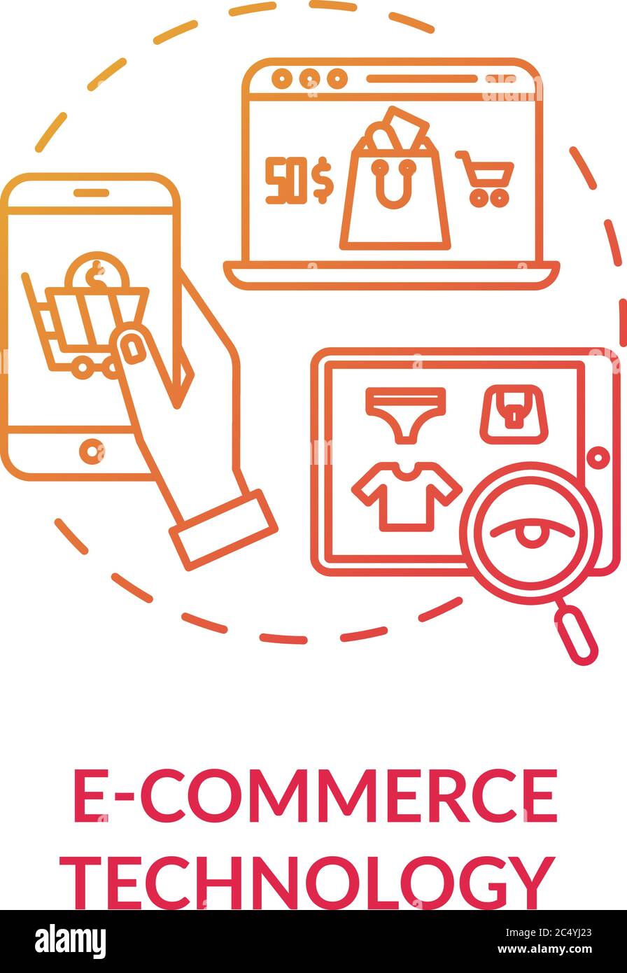 Ecommerce technology red gradient concept icon Stock Vector Image & Art ...