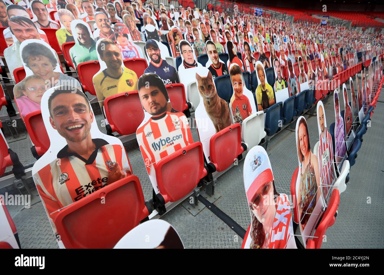 Cardboard cut outs of Exeter City fans in the stands during the Sky Bet ...