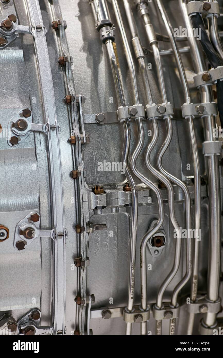 jet engine. airplane engine side view close up Stock Photo - Alamy