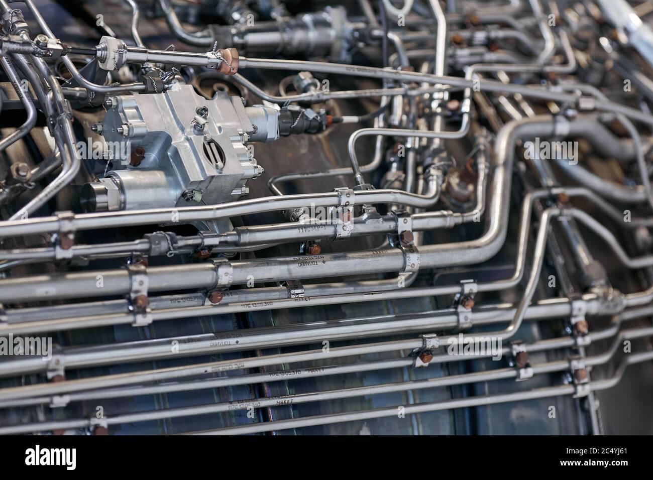 jet engine. airplane engine side view close up Stock Photo - Alamy