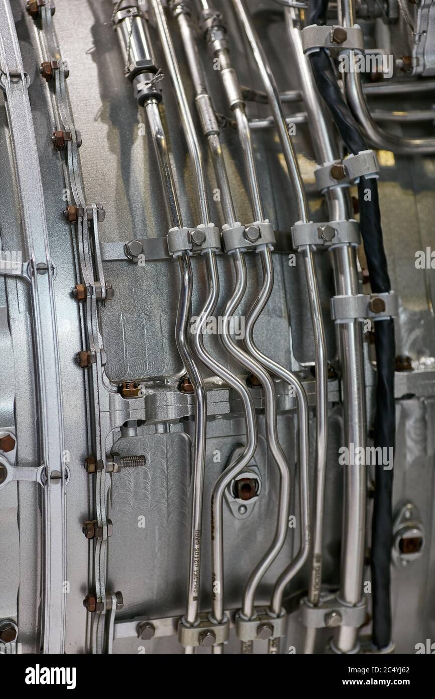 jet engine. airplane engine side view close up Stock Photo - Alamy
