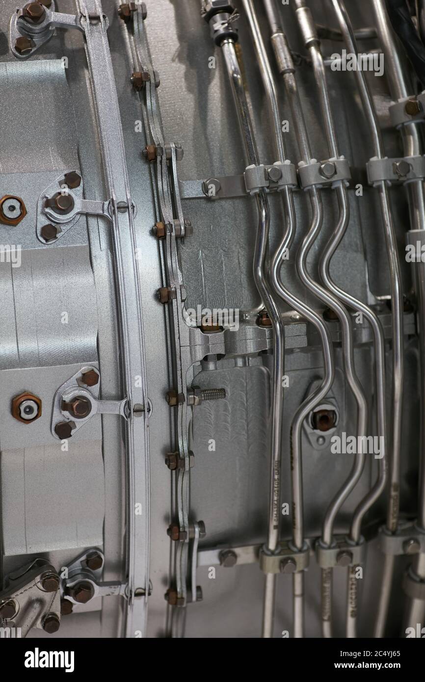 jet engine. airplane engine side view close up Stock Photo - Alamy