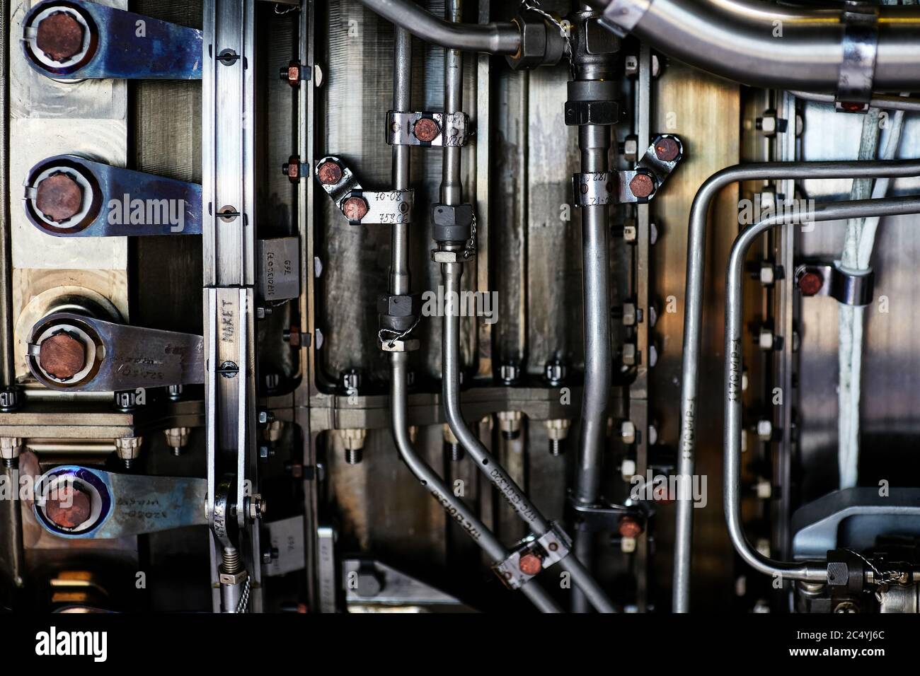 jet engine. airplane engine side view close up Stock Photo - Alamy