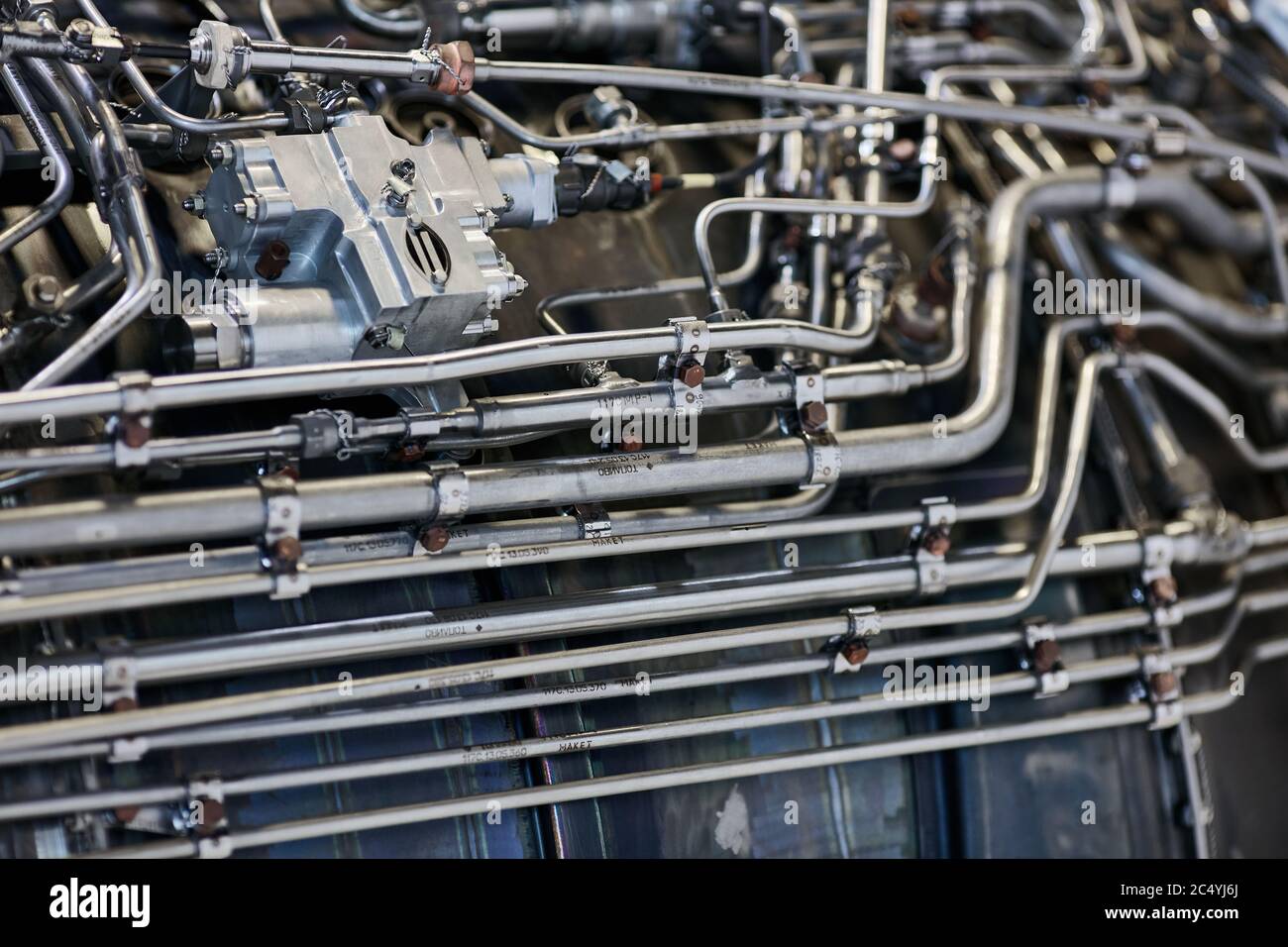 jet engine. airplane engine side view close up Stock Photo - Alamy