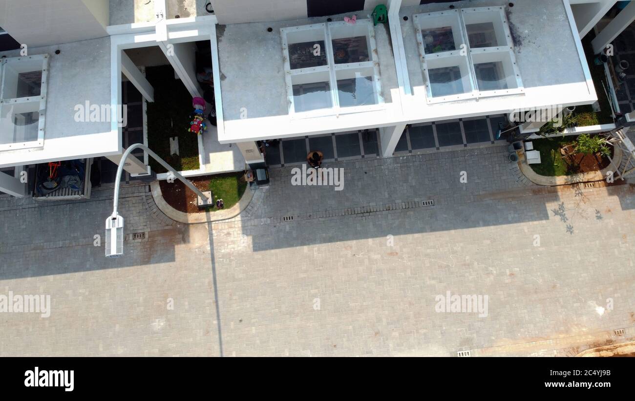 Drone Shot. Aerial view of residentials. With a drone. Natural the ...