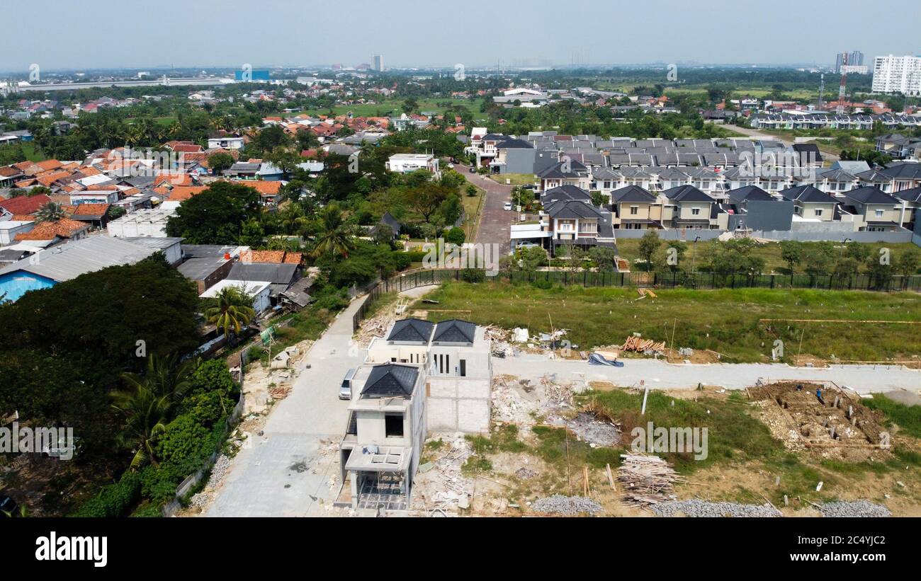 Drone Shot. Aerial view of residentials. With a drone. Natural the ...