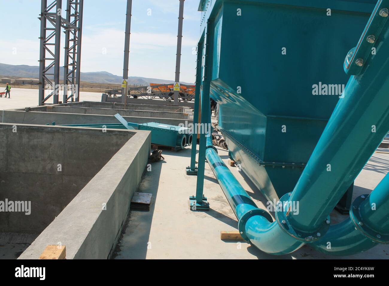 Oil pipes in a petrochemical plant during the production of oil and gas ...