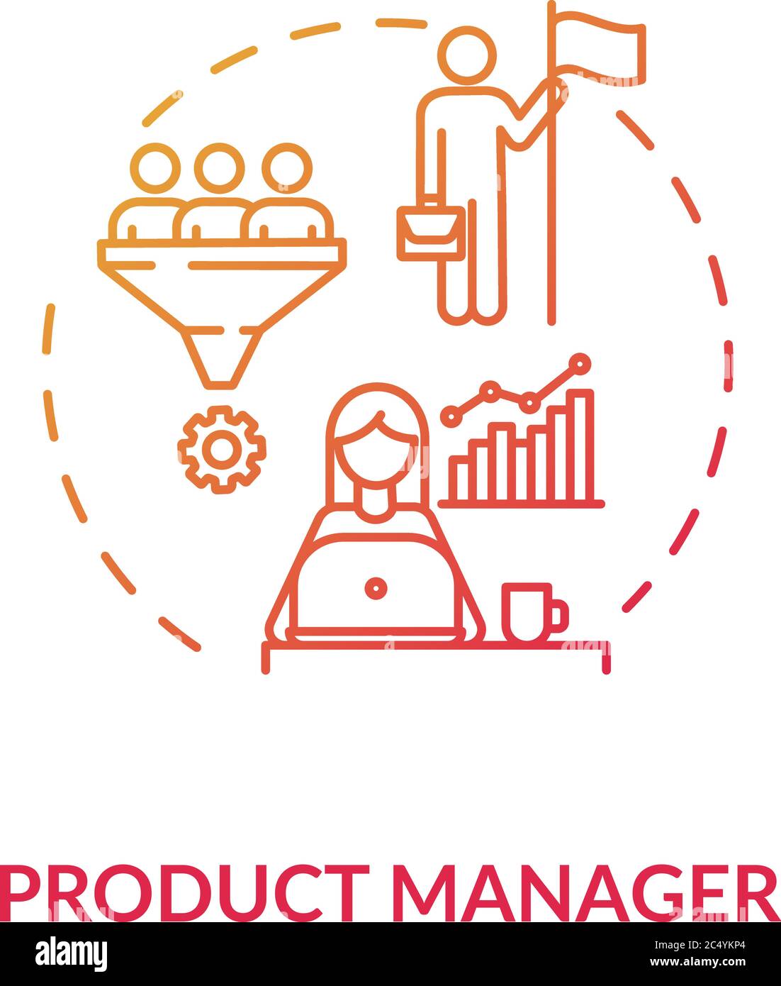 Product manager red gradient concept icon Stock Vector Image & Art - Alamy