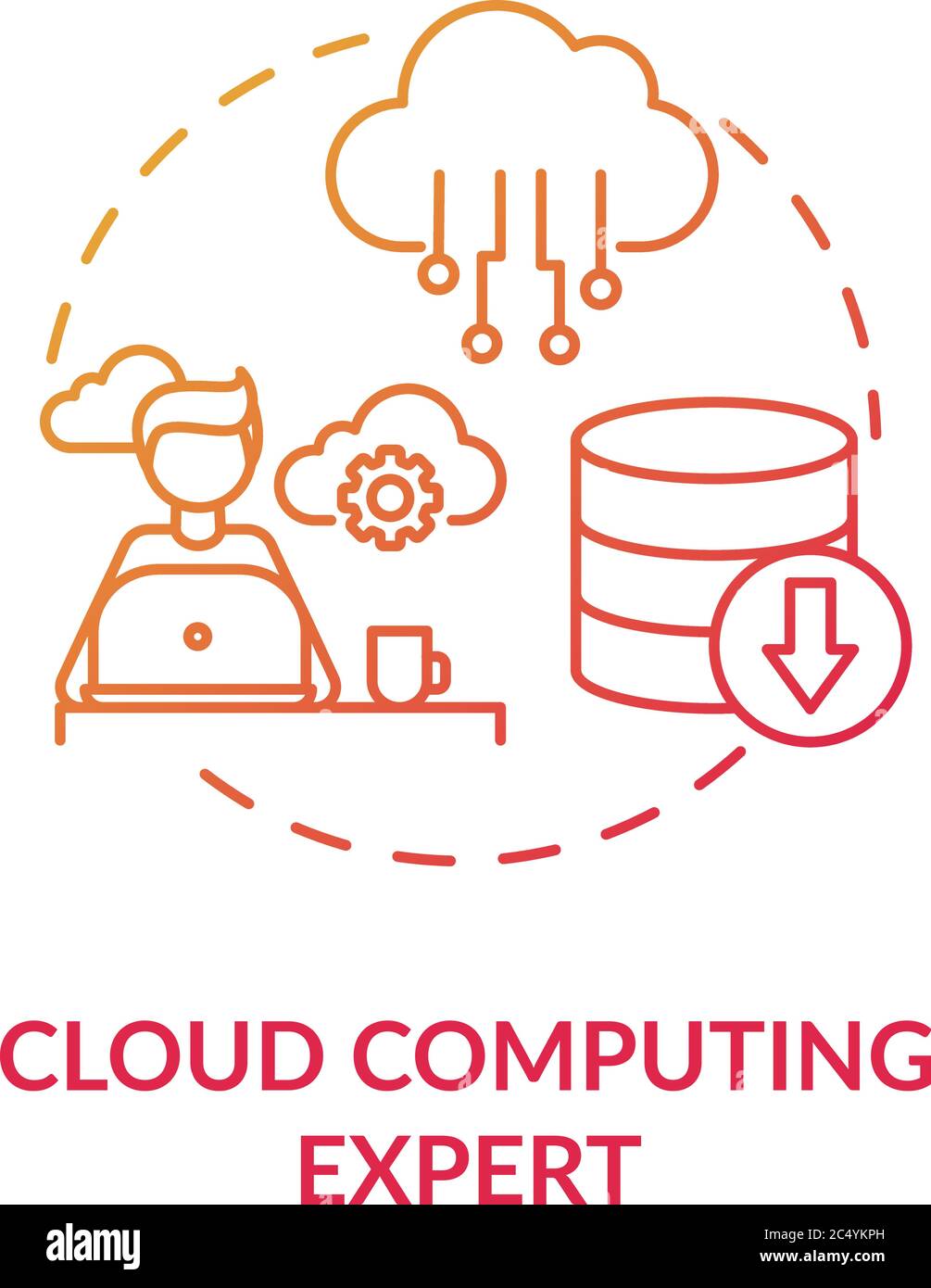 Cloud computing expert red gradient concept icon Stock Vector Image & Art - Alamy