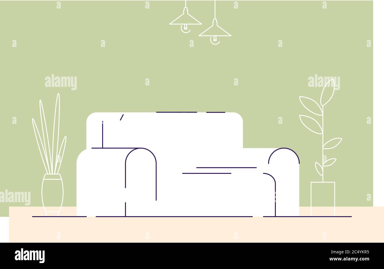 Living room semi flat vector illustration Stock Vector Image & Art - Alamy