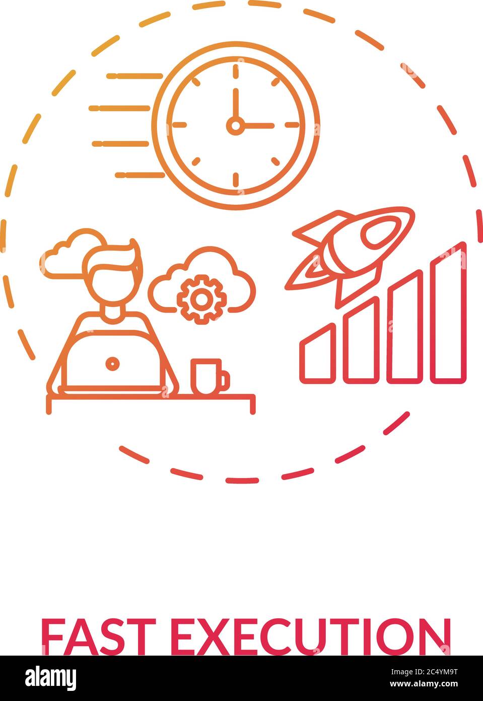 Fast execution red gradient concept icon Stock Vector Image & Art - Alamy