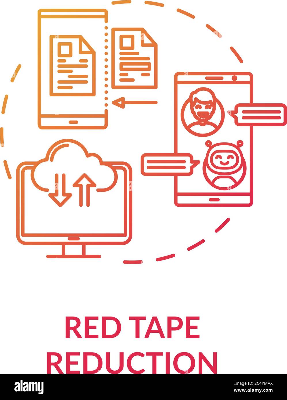 Red tape reduction red gradient concept icon Stock Vector Image & Art ...