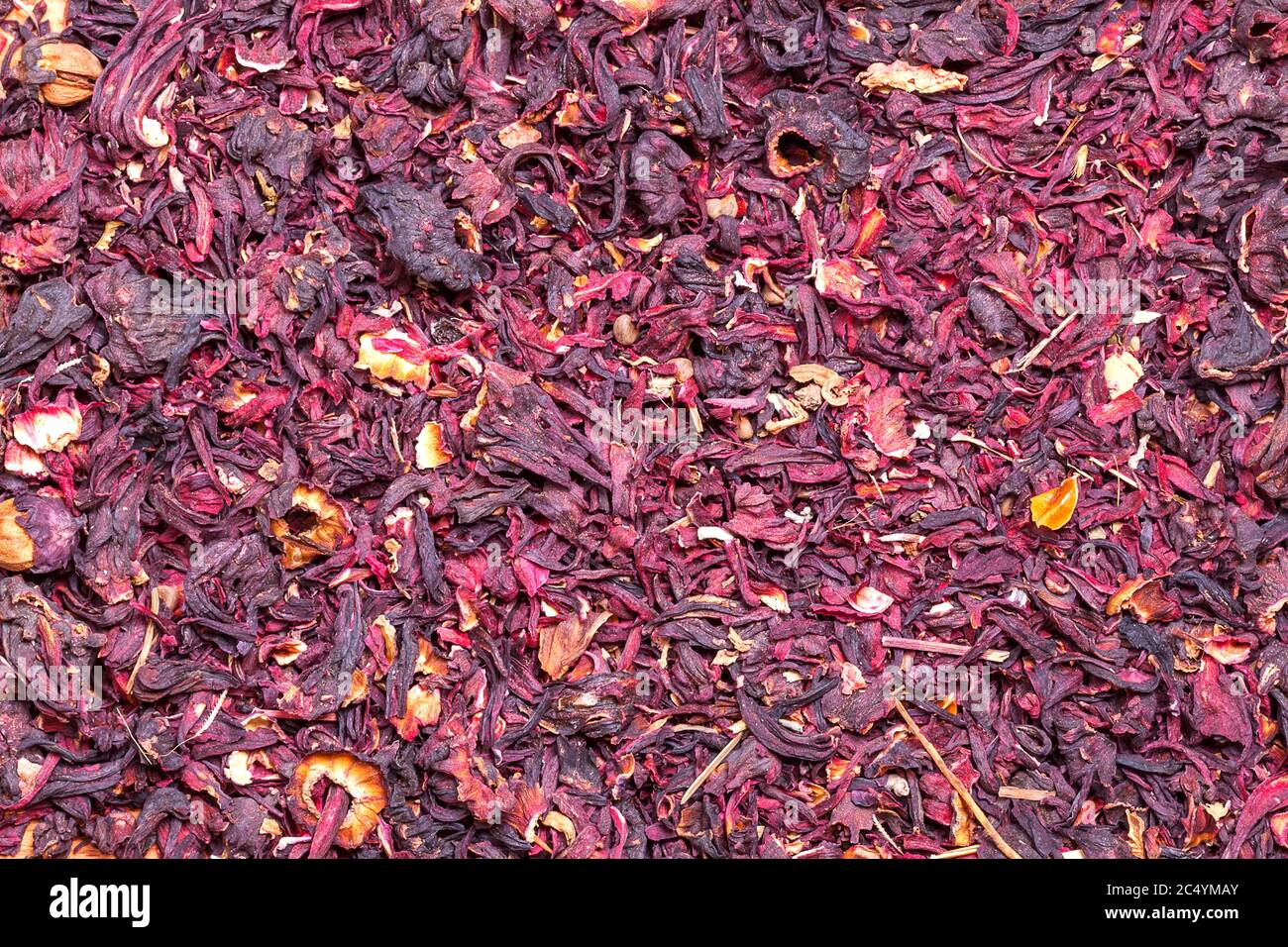 Dry Red Tea Hibiscus Background Texture extreme closeup Stock Photo - Alamy