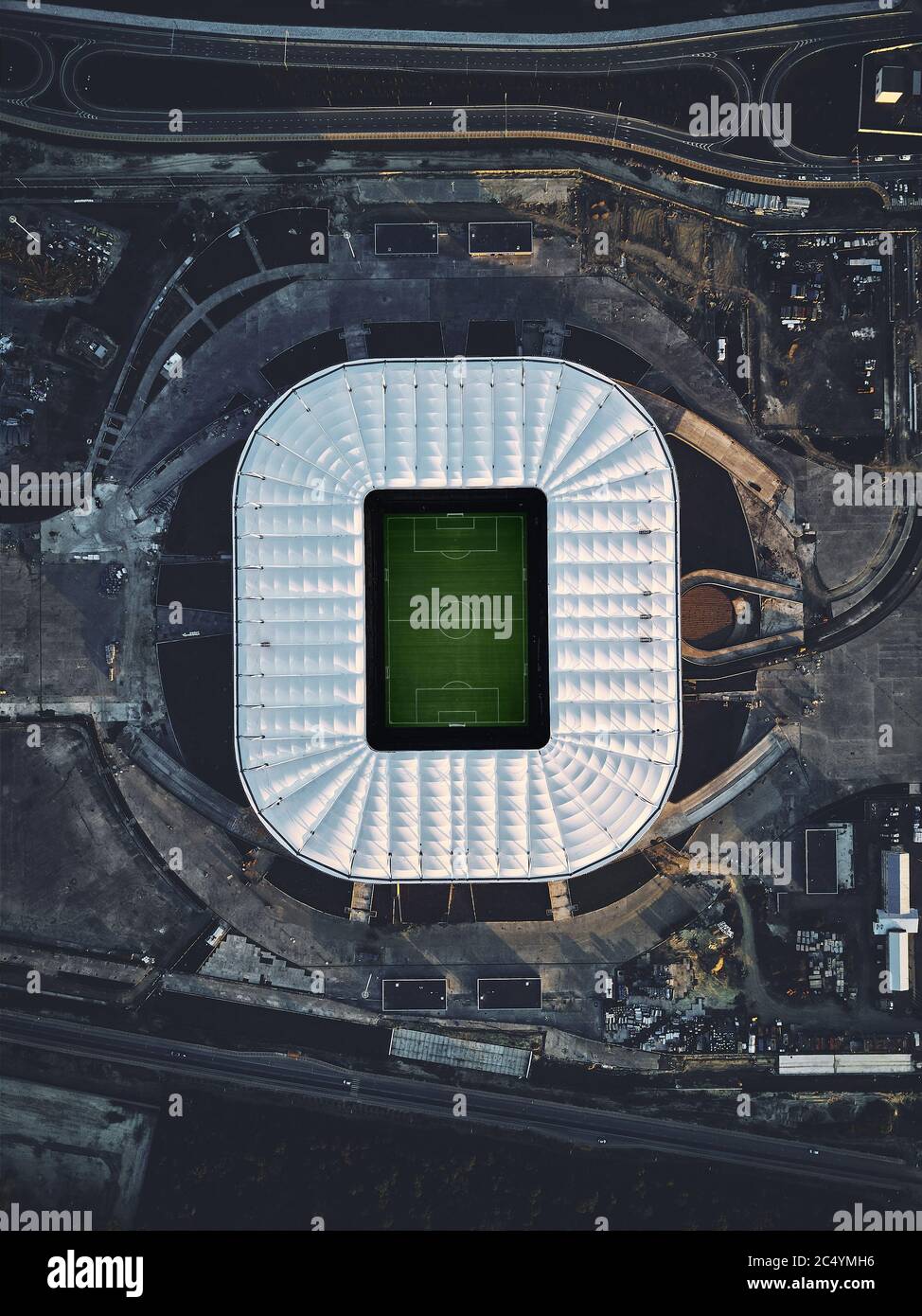 Construction of the stadium aerial view Stock Photo - Alamy