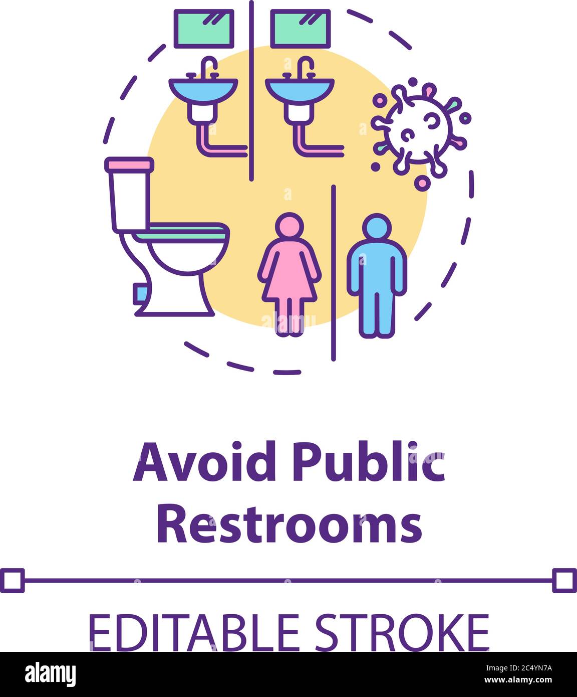Avoid public restrooms concept icon Stock Vector Image & Art - Alamy