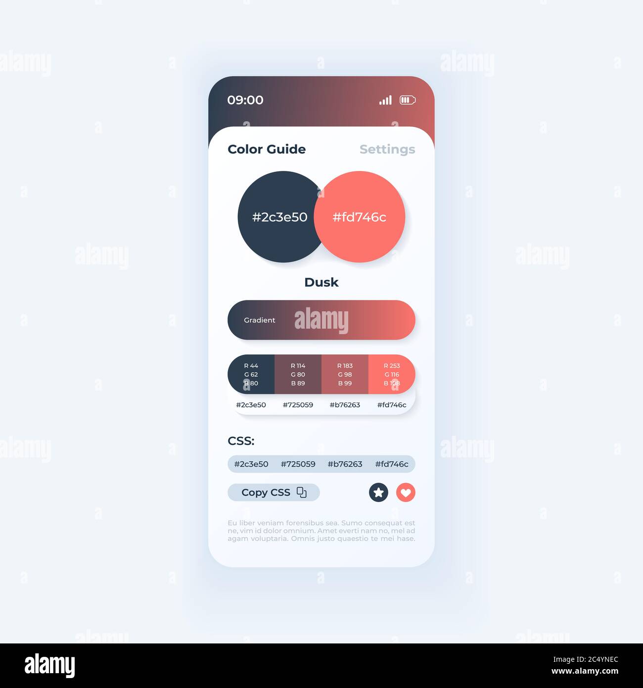 Color guide smartphone interface vector template Stock Vector Image ...
