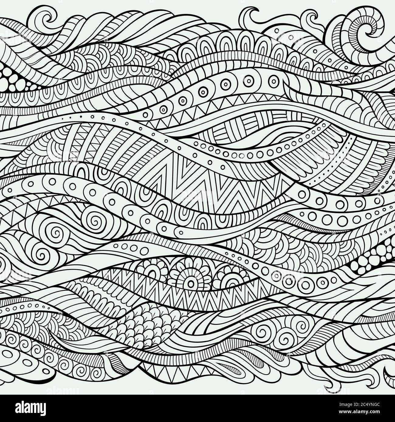 Vector outline abstract ornamental ethnic stripe background Stock ...