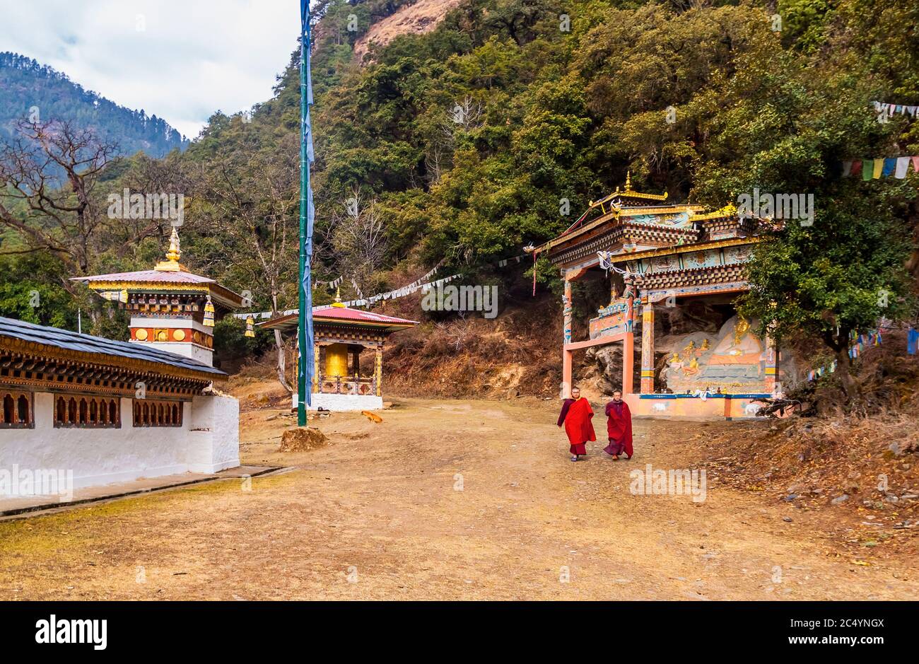 Thimphu/ Bhutan - February 27, 2016: Tibetan buddhist Monks in ...