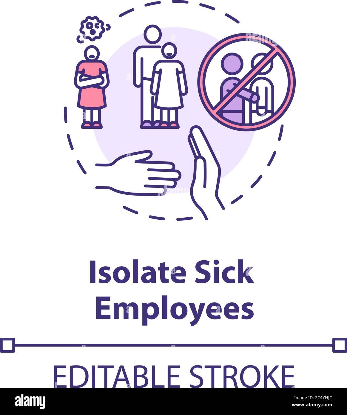 Isolate sick employees concept icon Stock Vector Image & Art - Alamy