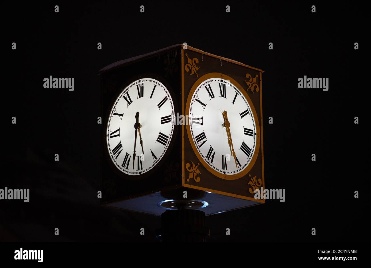 Street clock in the evening Stock Photo - Alamy