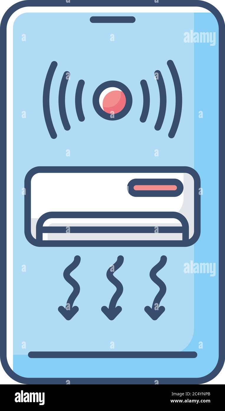 Smart air conditioner RGB color icon Stock Vector Image & Art - Alamy
