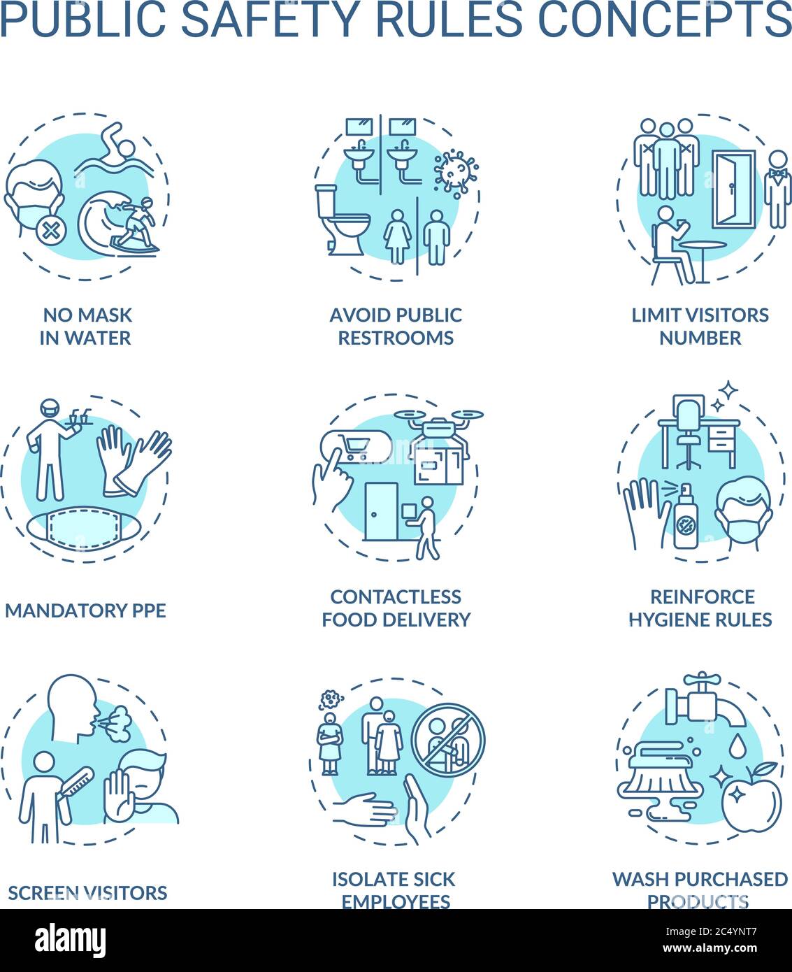 Public safety rules concept icons set Stock Vector Image & Art - Alamy