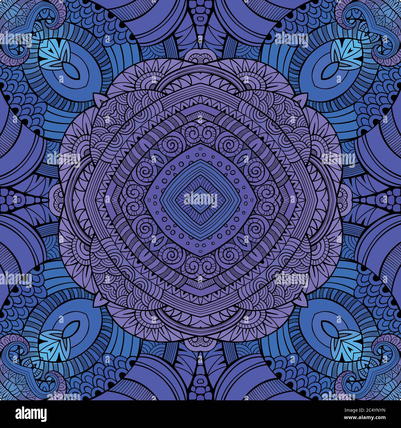 Abstract vector decorative ethnic hand drawn color pattern Stock Vector ...