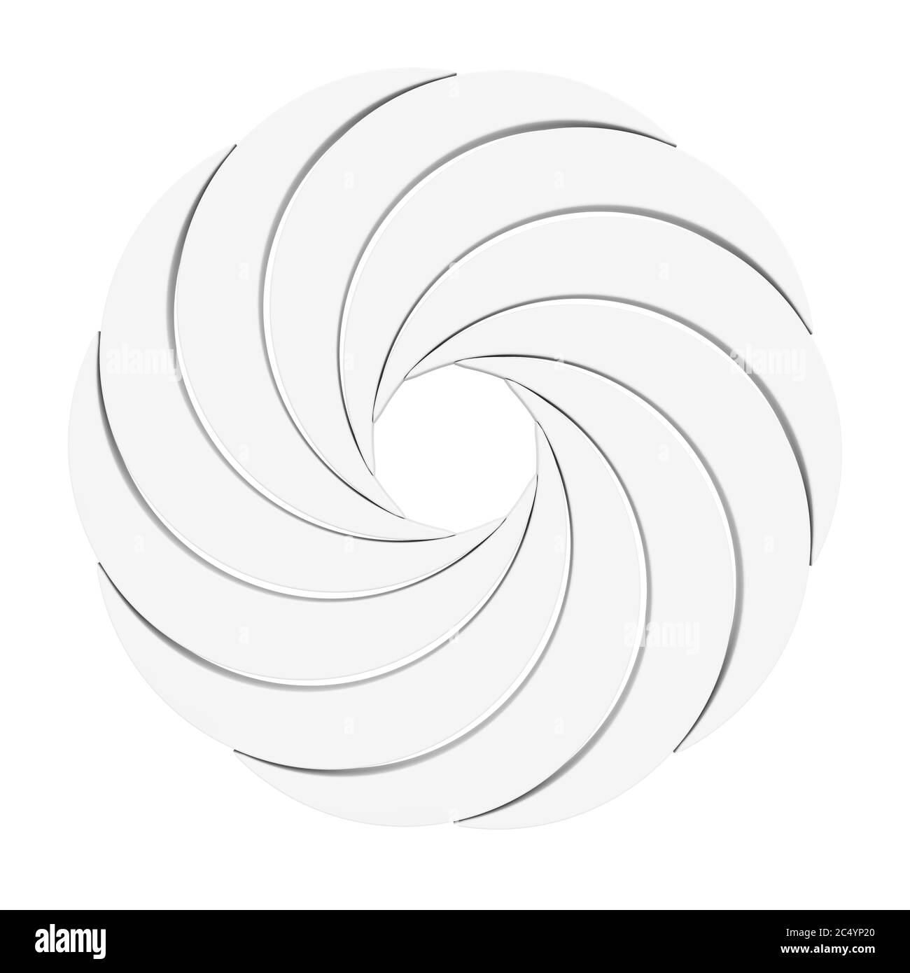Vortex White Aperture Wheel on a white background. 3d Rendering Stock ...