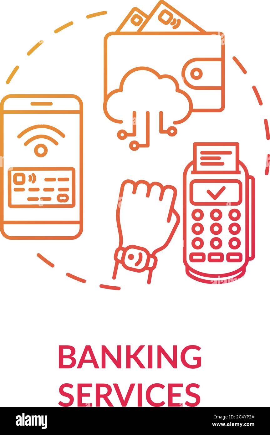 Banking services red gradient concept icon Stock Vector Image & Art - Alamy