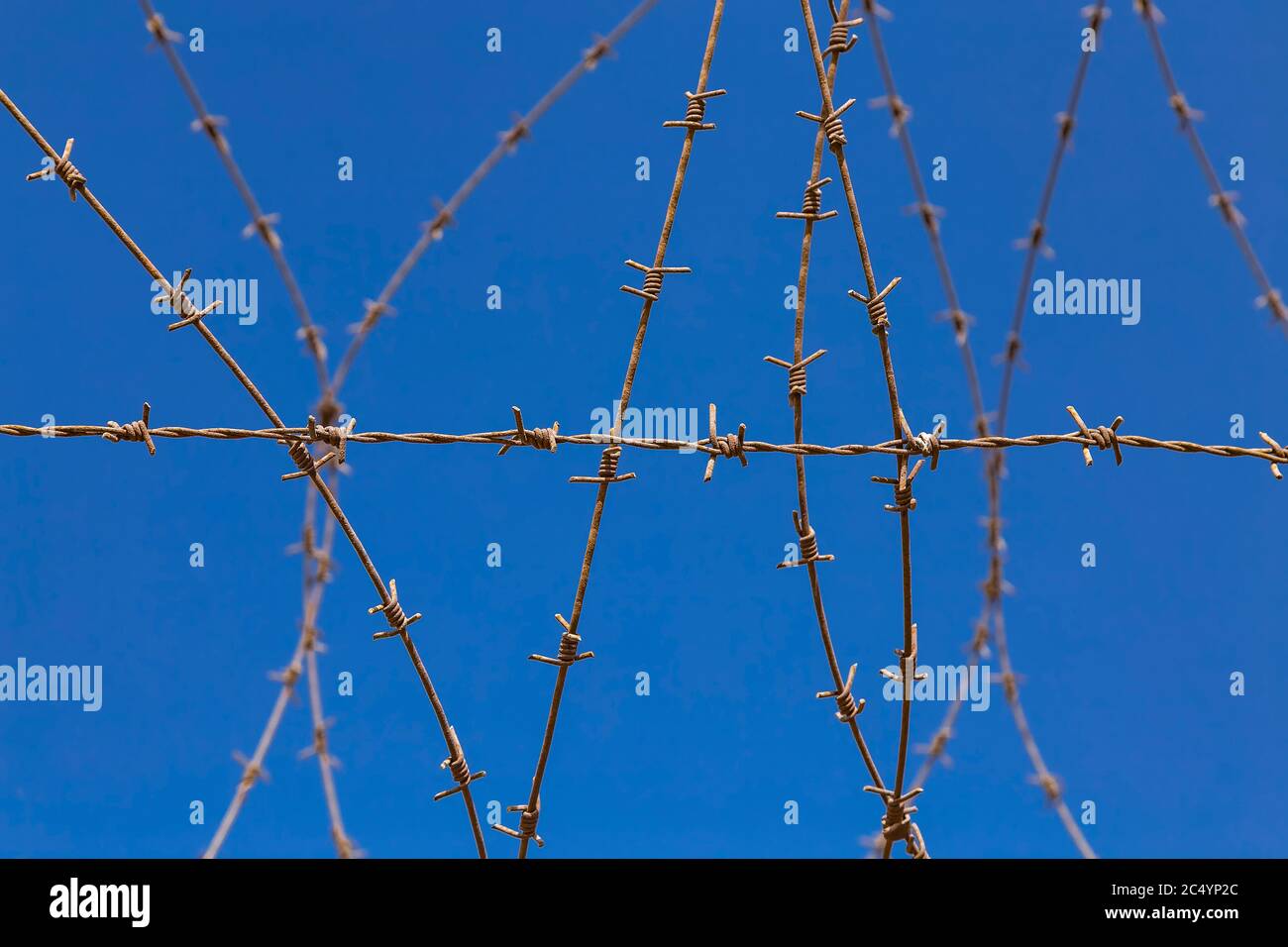 Coiled barbed wire hi-res stock photography and images - Alamy