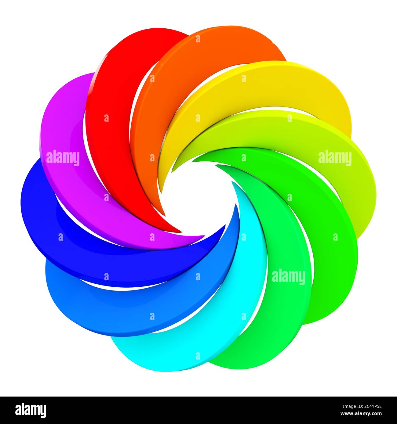 Vortex Color Aperture Wheel on a white background. 3d Rendering Stock ...