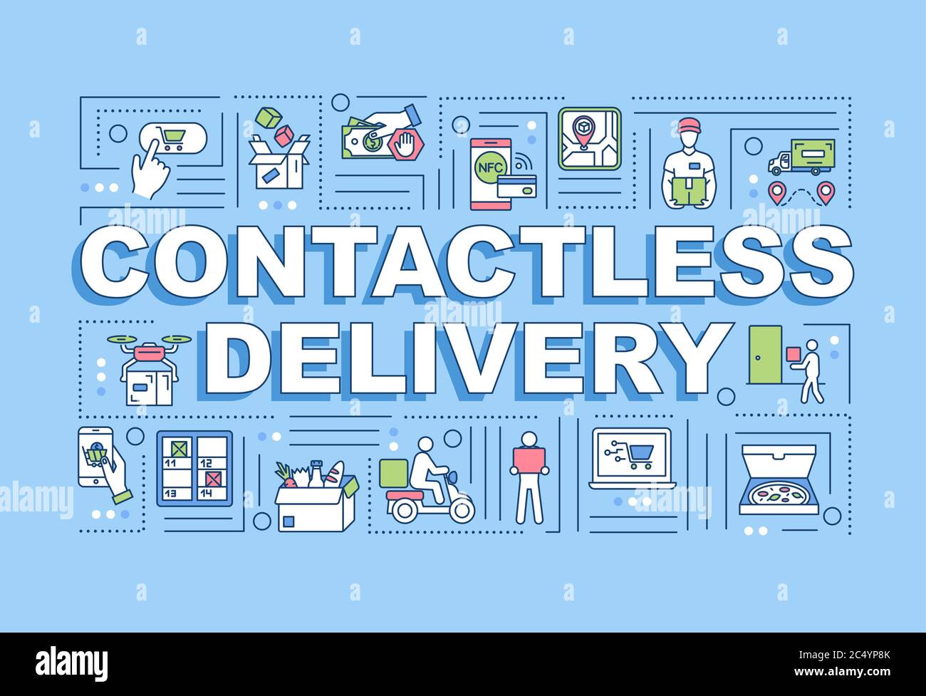 Contactless delivery word concepts banner Stock Vector Image & Art - Alamy