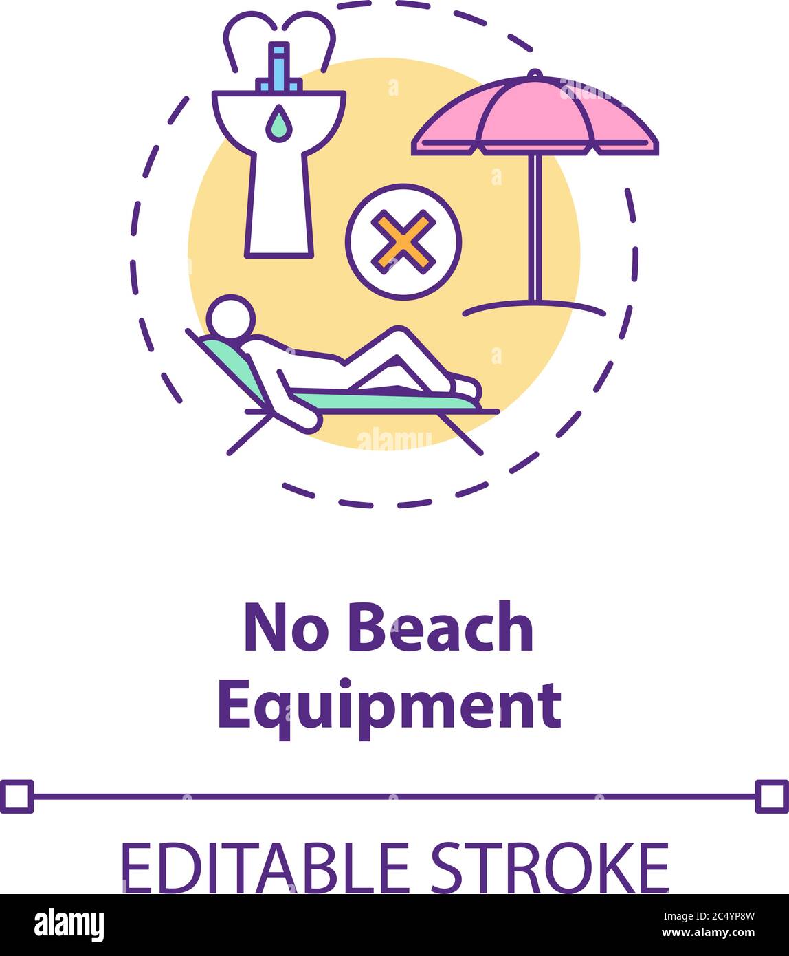 No beach equipment concept icon Stock Vector Image & Art - Alamy