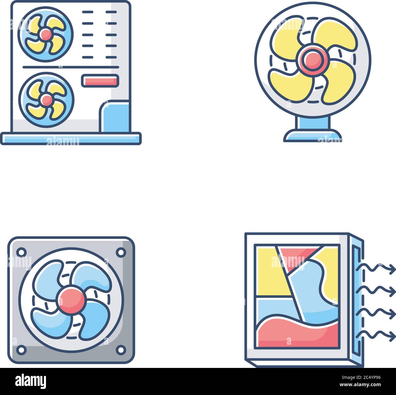 Air cooling RGB color icons set Stock Vector Image & Art - Alamy