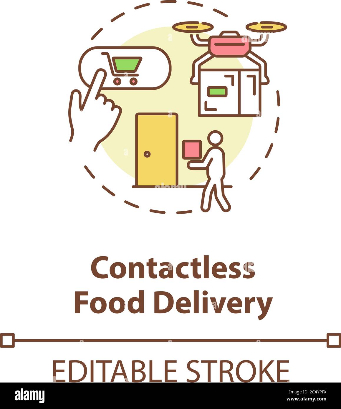 Contactless food delivery concept icon Stock Vector Image & Art - Alamy