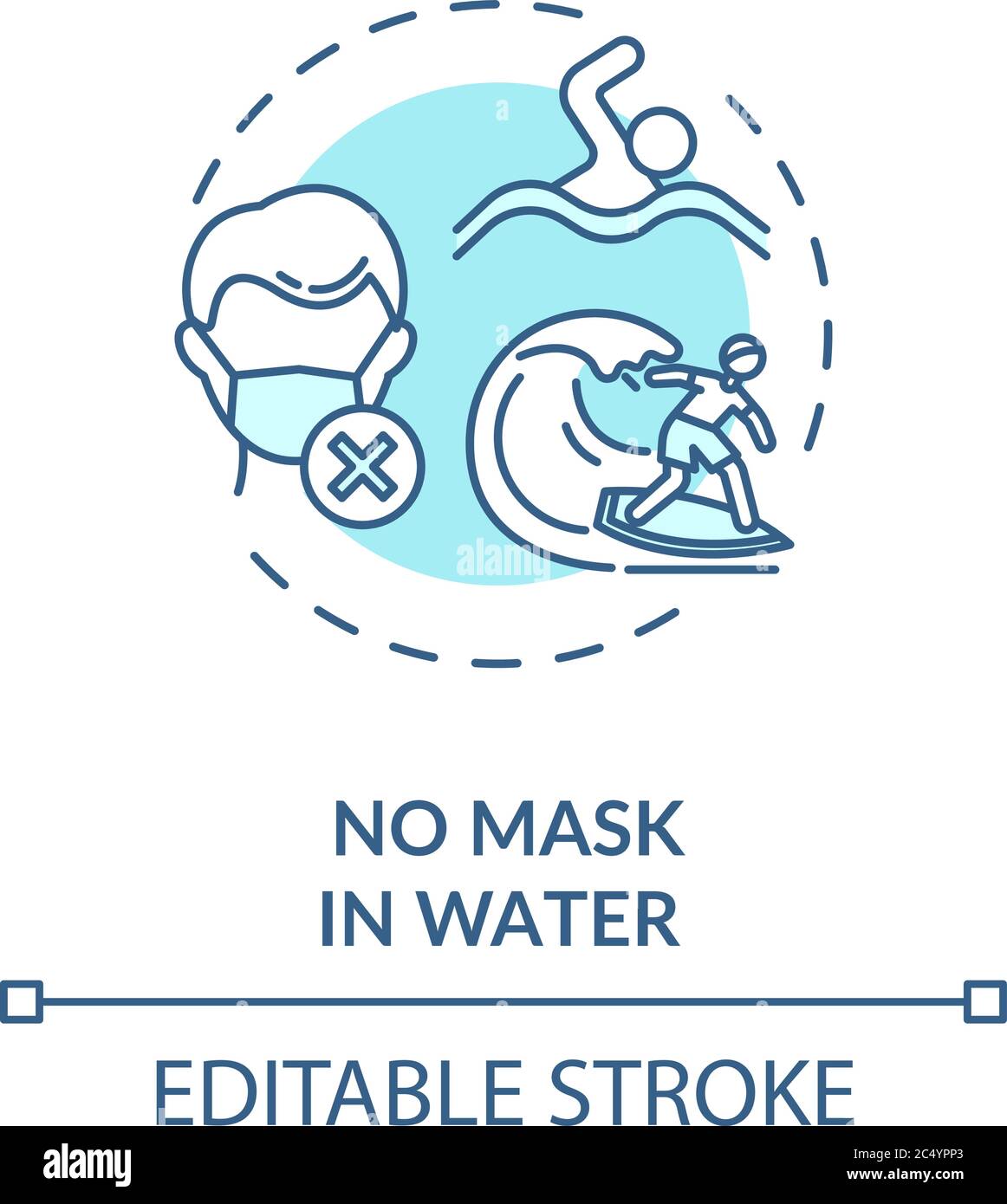 Prohibition of wearing mask in water concept icon Stock Vector Image ...