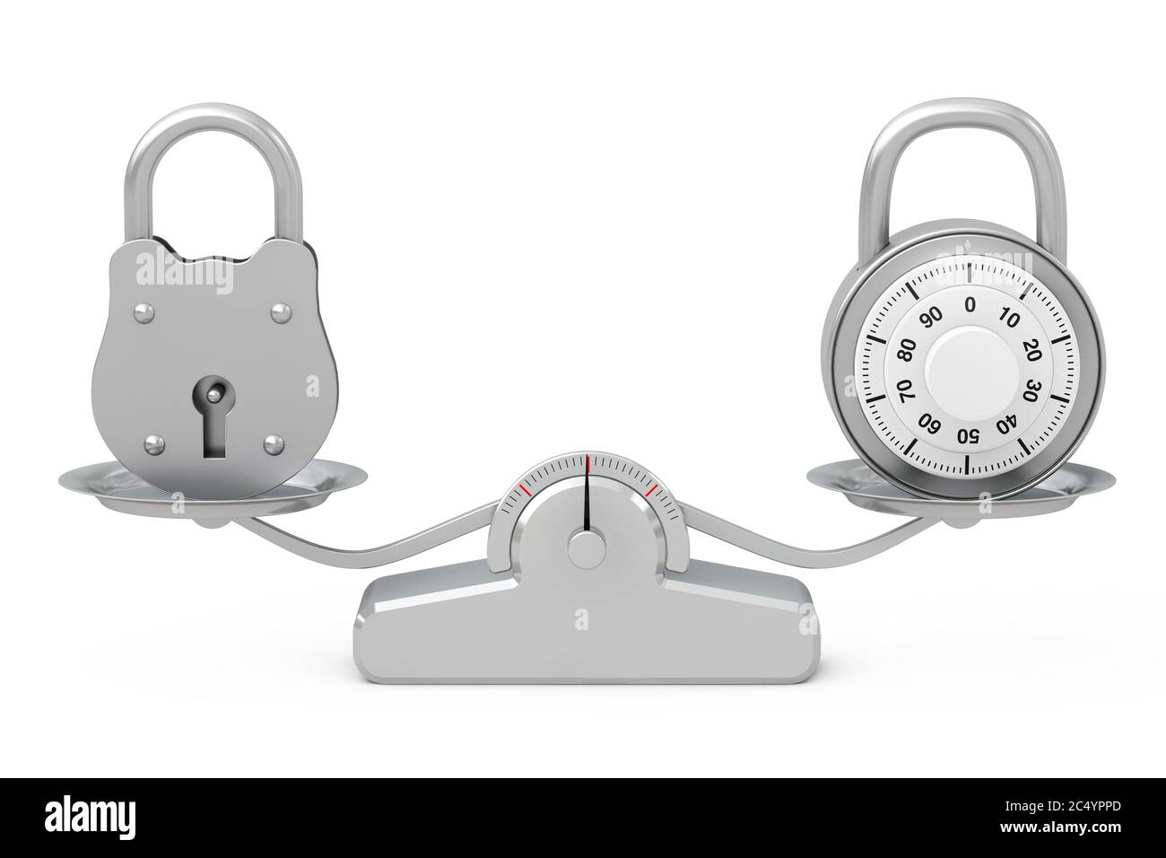 Old Big Padlock with Combination Padlock Balancing on a Simple ...