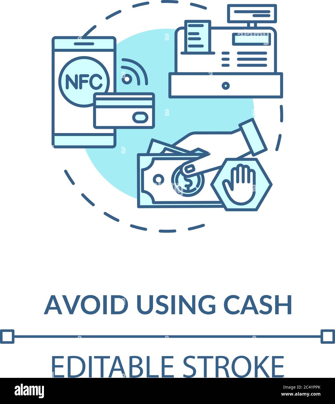 Avoid using cash concept icon Stock Vector Image & Art - Alamy