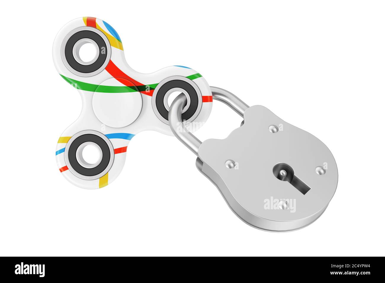 Locked Fidget Finger Spinner Antistress Toy on a white background. 3d ...