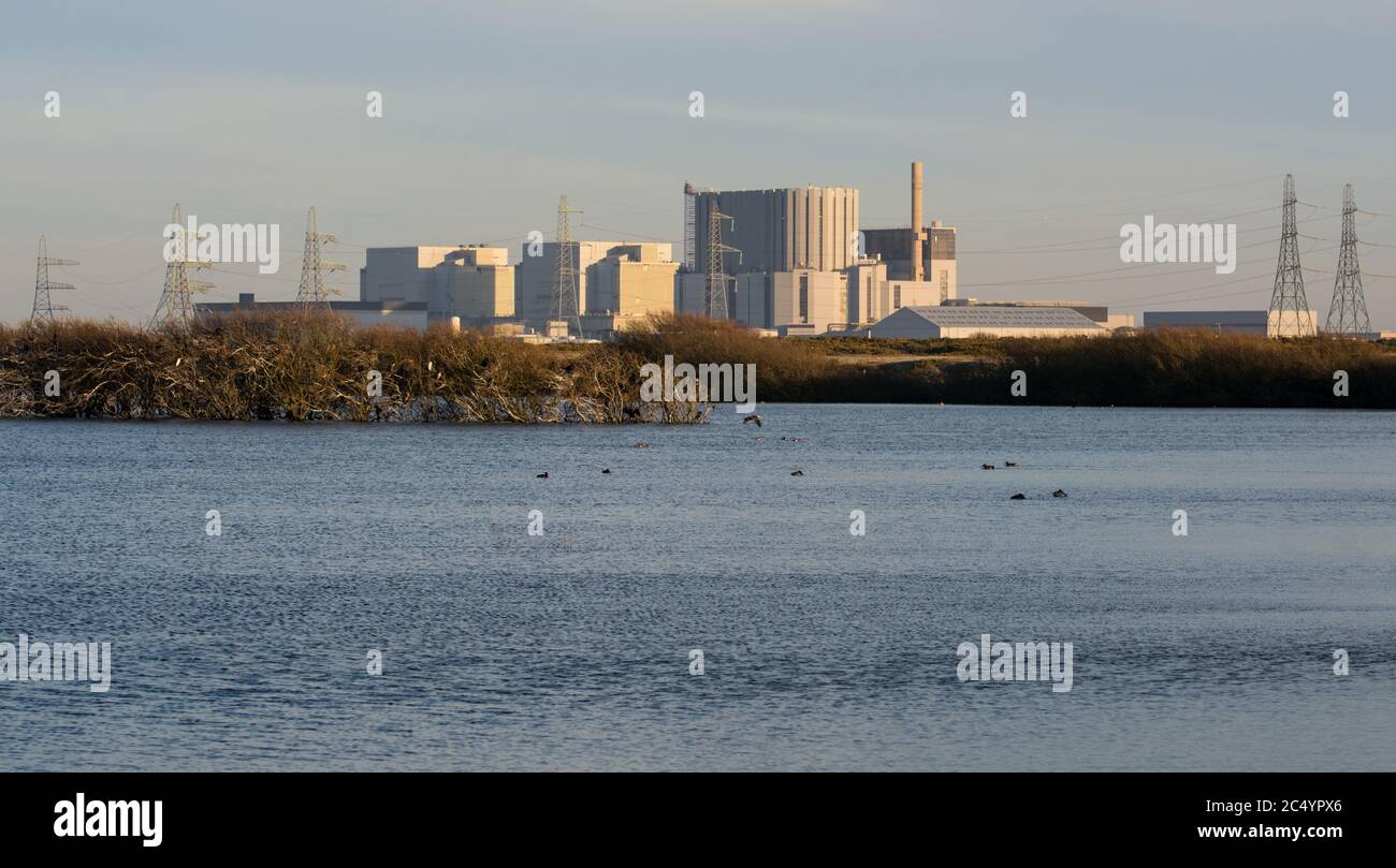 Dungeness Nuclear Power Station from RSPB Reserve, Kent, England Stock ...