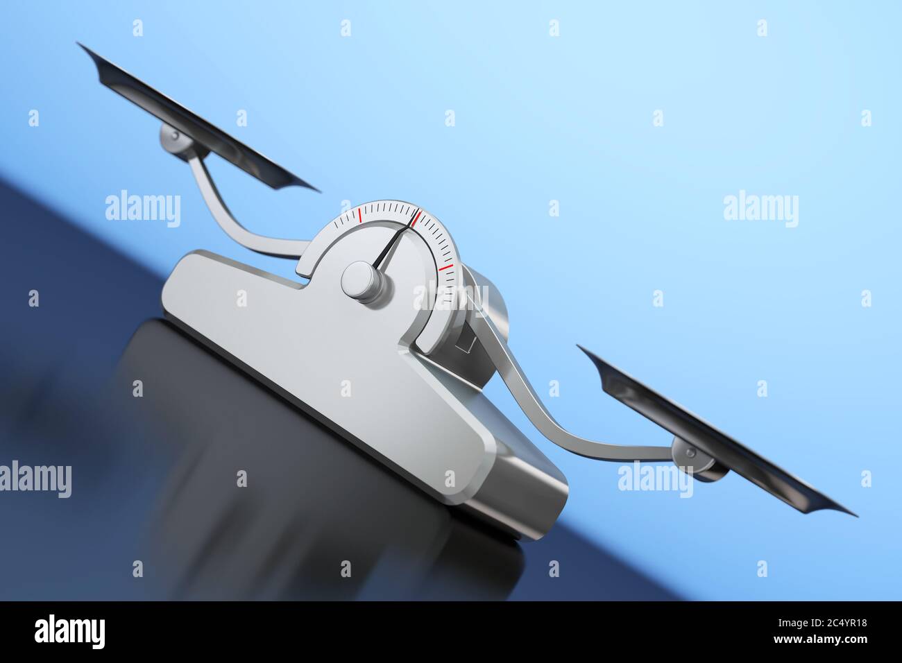 Simple Balance Scale on a blue background. 3d Rendering Stock Photo - Alamy