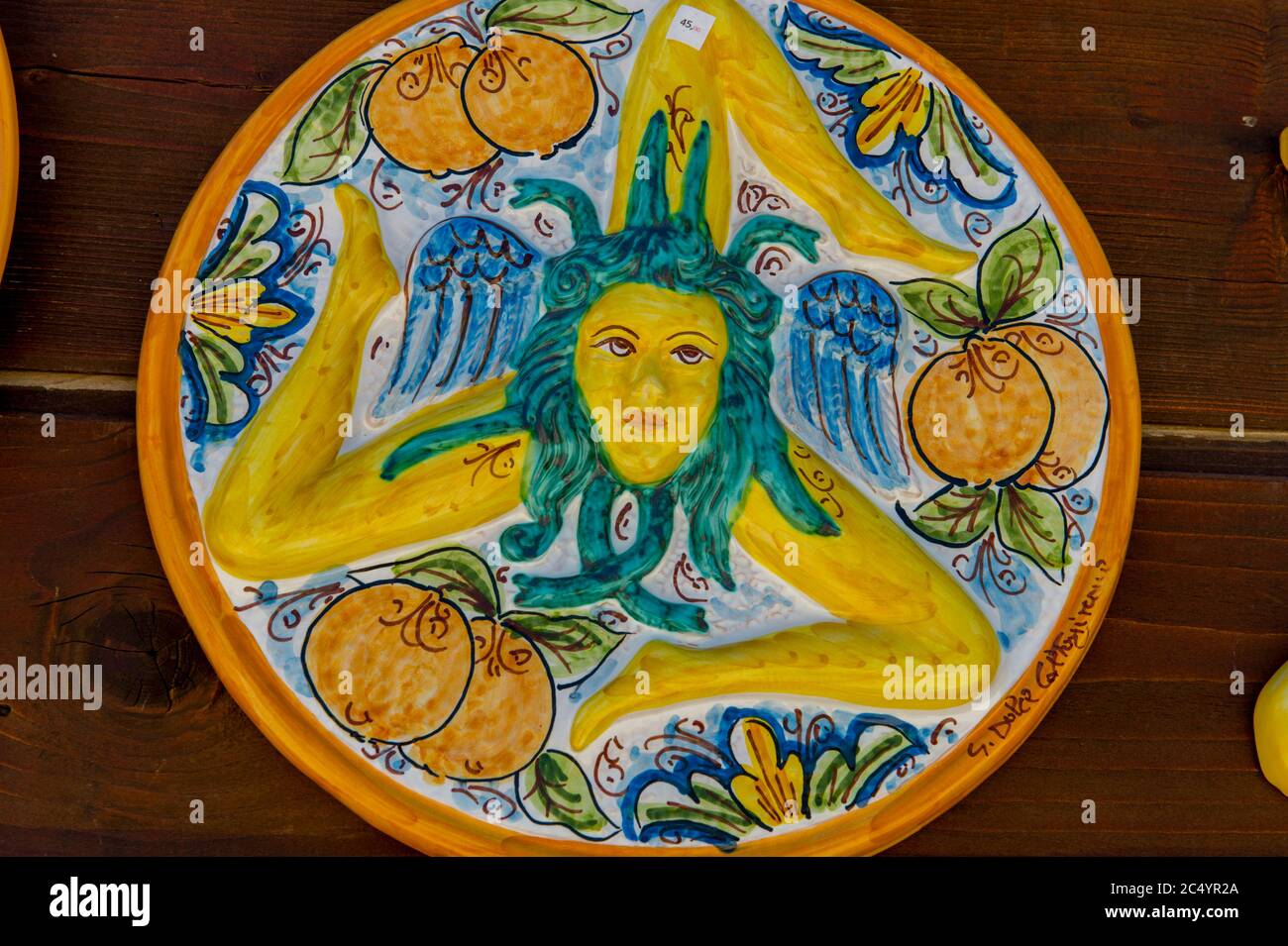 Photo of the Trinacria, which is an ancient symbol that shows the head ...