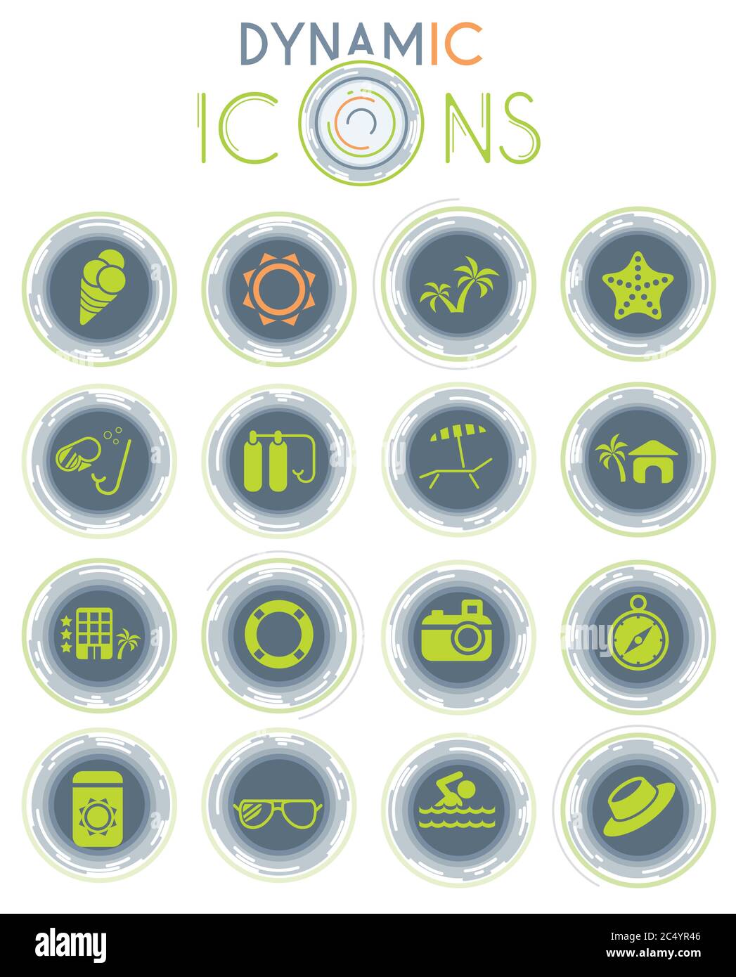beach dynamic icons Stock Vector Image & Art - Alamy